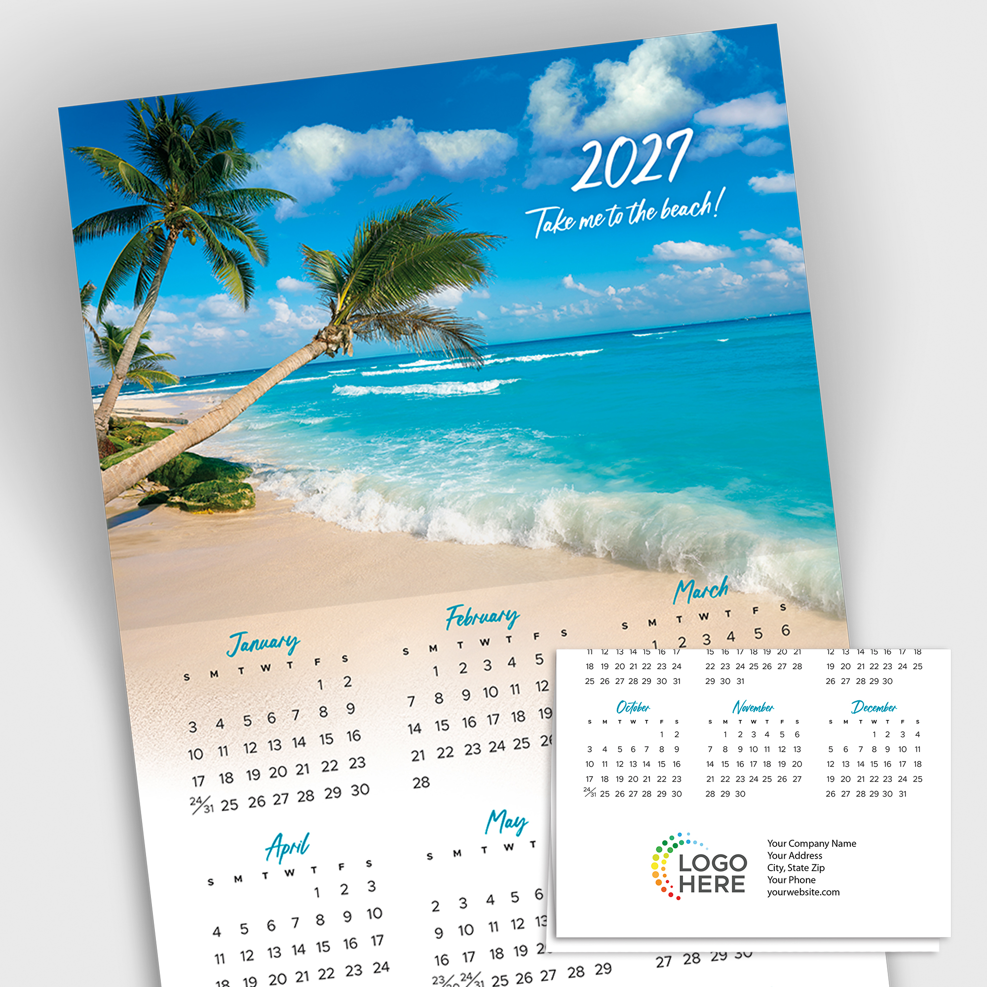 Beach Time Calendar Card | Posty Cards