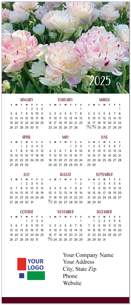 Floral Magnetic Mini Calendar | Business Calendars | Posty Cards