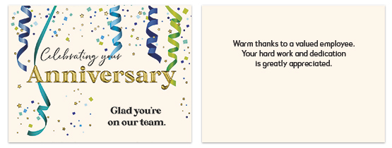 Milestones Anniversary Assortment | Employee Greeting Cards | Posty Cards