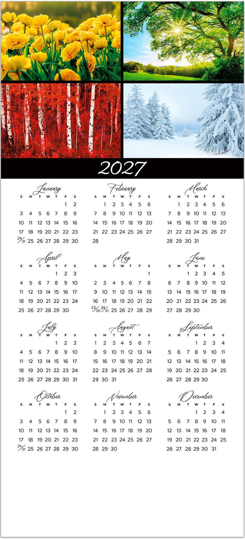 Seasons Premium Calendar Card | Posty Cards