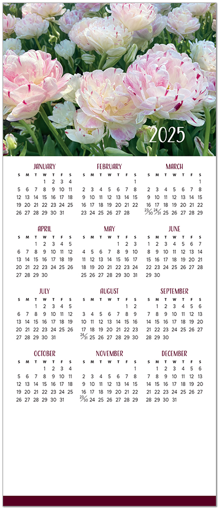 Floral Magnetic Mini Calendar | Business Calendars | Posty Cards