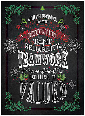 Teamwork Appreciation Card | Employee Holiday Cards | Posty Cards